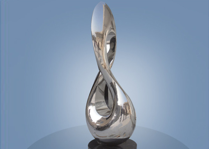 Sculpture abstraite contemporaine en métal d'acier inoxydable pour la ...